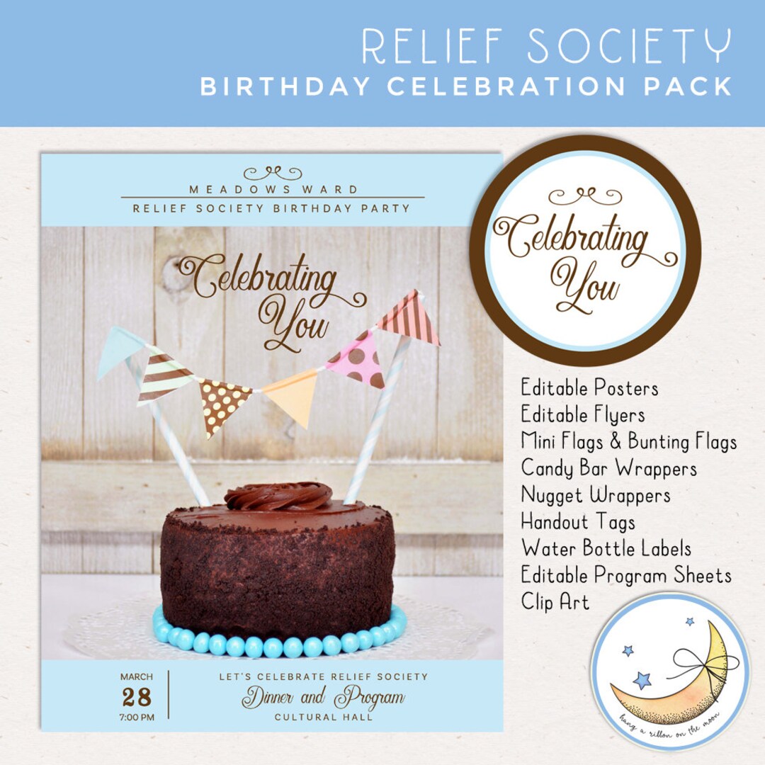 LDS Relief Society Birthday Party Celebration Pack, LDS, RS Activity ...