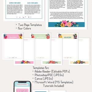 Editable Newsletter Templates, PDF, JPEG & MS Word Templates, Floral ...