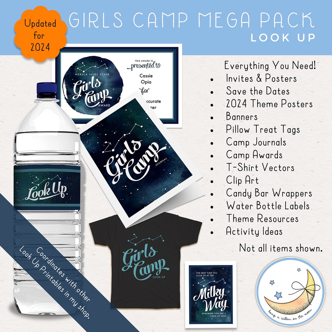 LDS Girls Camp Mega Pack, Look Up, Posters, Tags, Journals, T Shirt ...