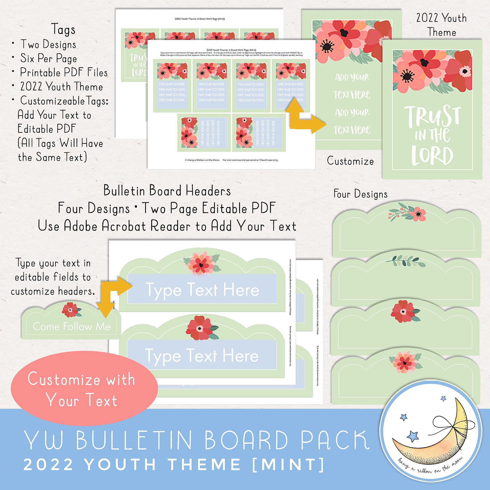 Trust in the Lord Bulletin Board Pack for LDS Young Women - Etsy