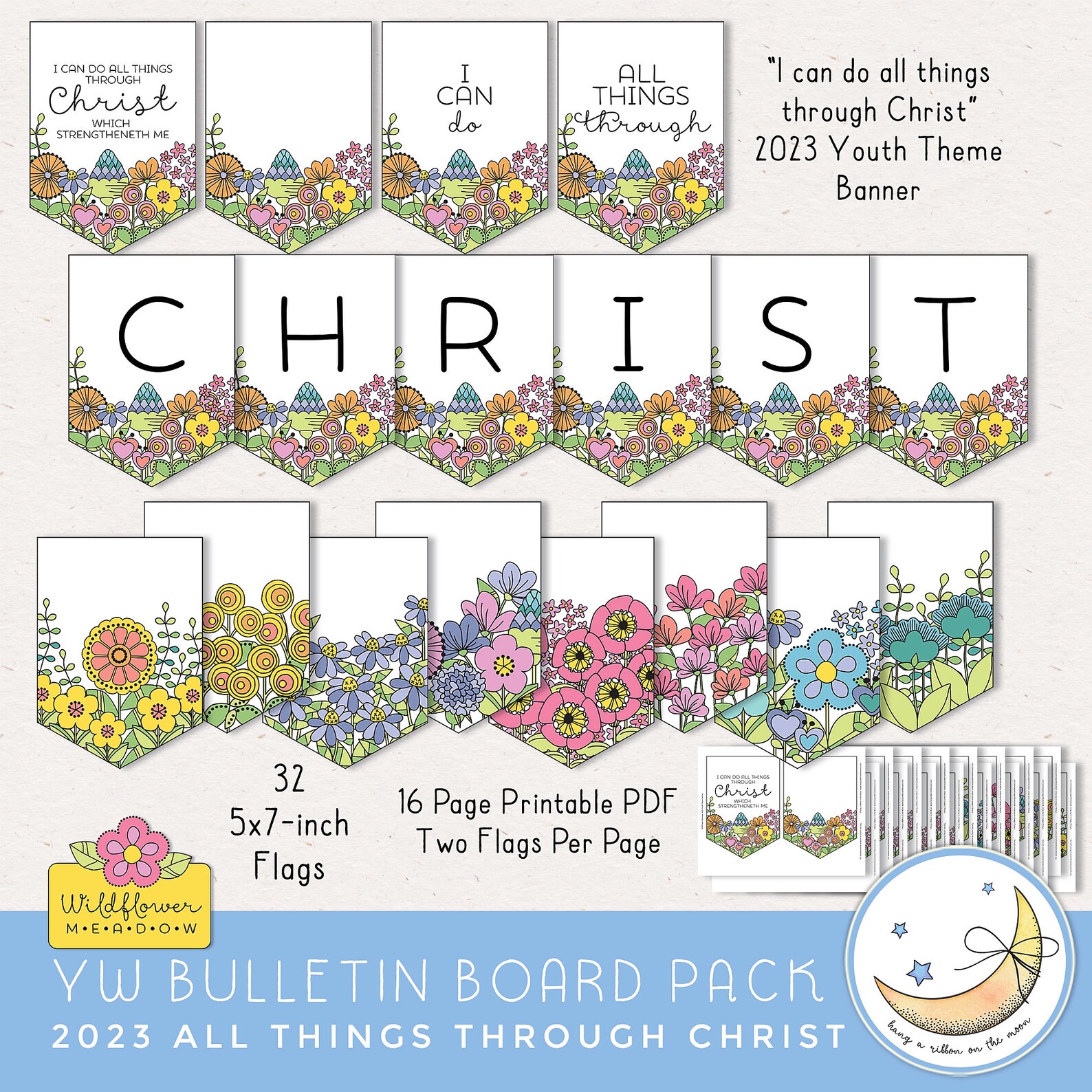 2023 All Things Through Christ, Bulletin Board Pack, LDS Young Women ...