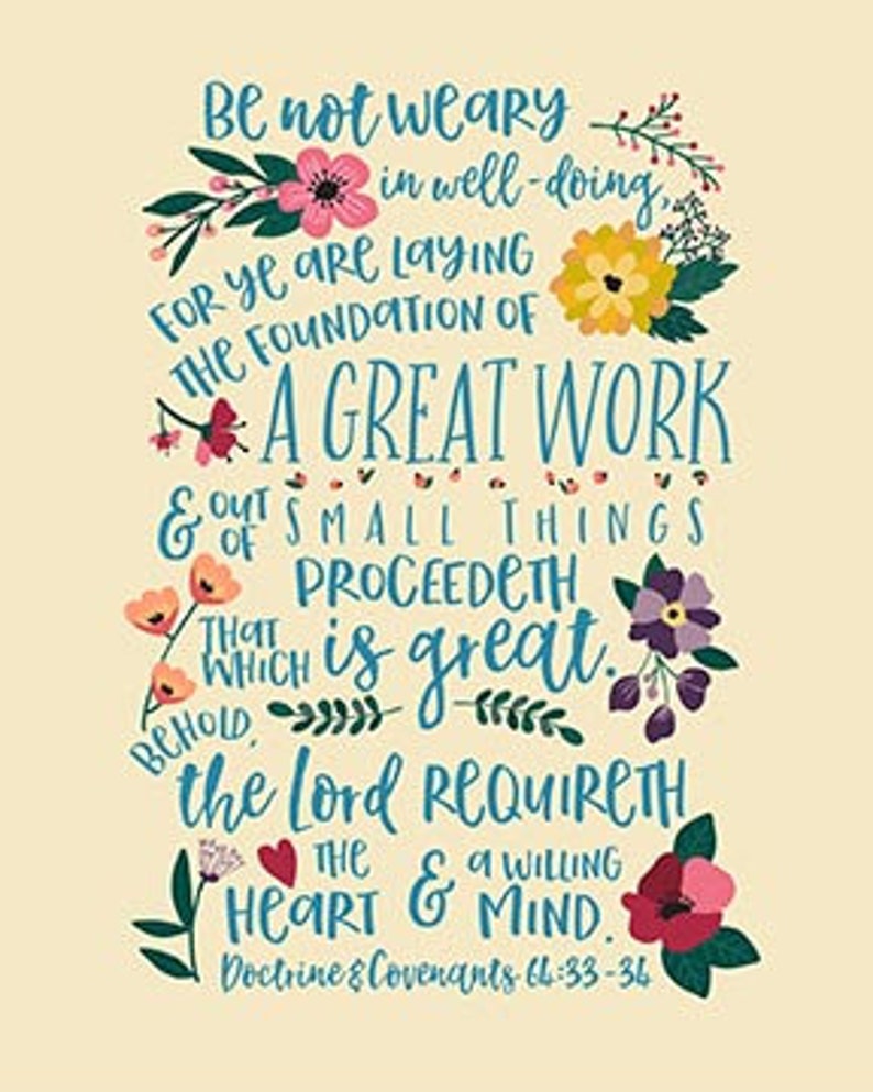 2021 LDS Youth Theme A Great Work Posters: Four Colors, Eight Printable ...