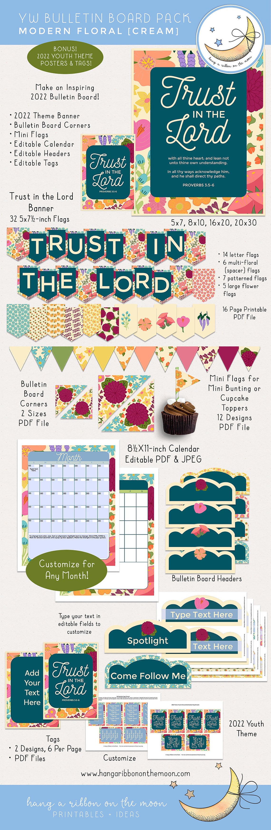 Trust in the Lord 2022 YW Bulletin Board Classroom Pack, LDS Youth ...