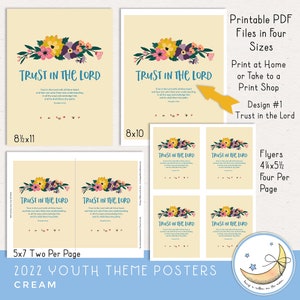 Trust in the Lord 2022 LDS Youth Theme Posters: 4.25x5.5, 4x6, 5x7 ...