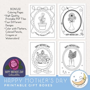 Mother's Day Printable Gift Boxes, 5x7 Inches, 3D Pop up and Solid Top ...