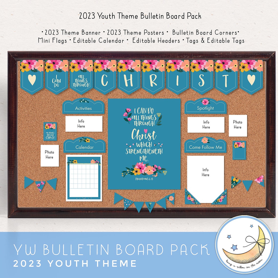 2023 All Things Through Christ, Bulletin Board Pack, LDS Young Women ...
