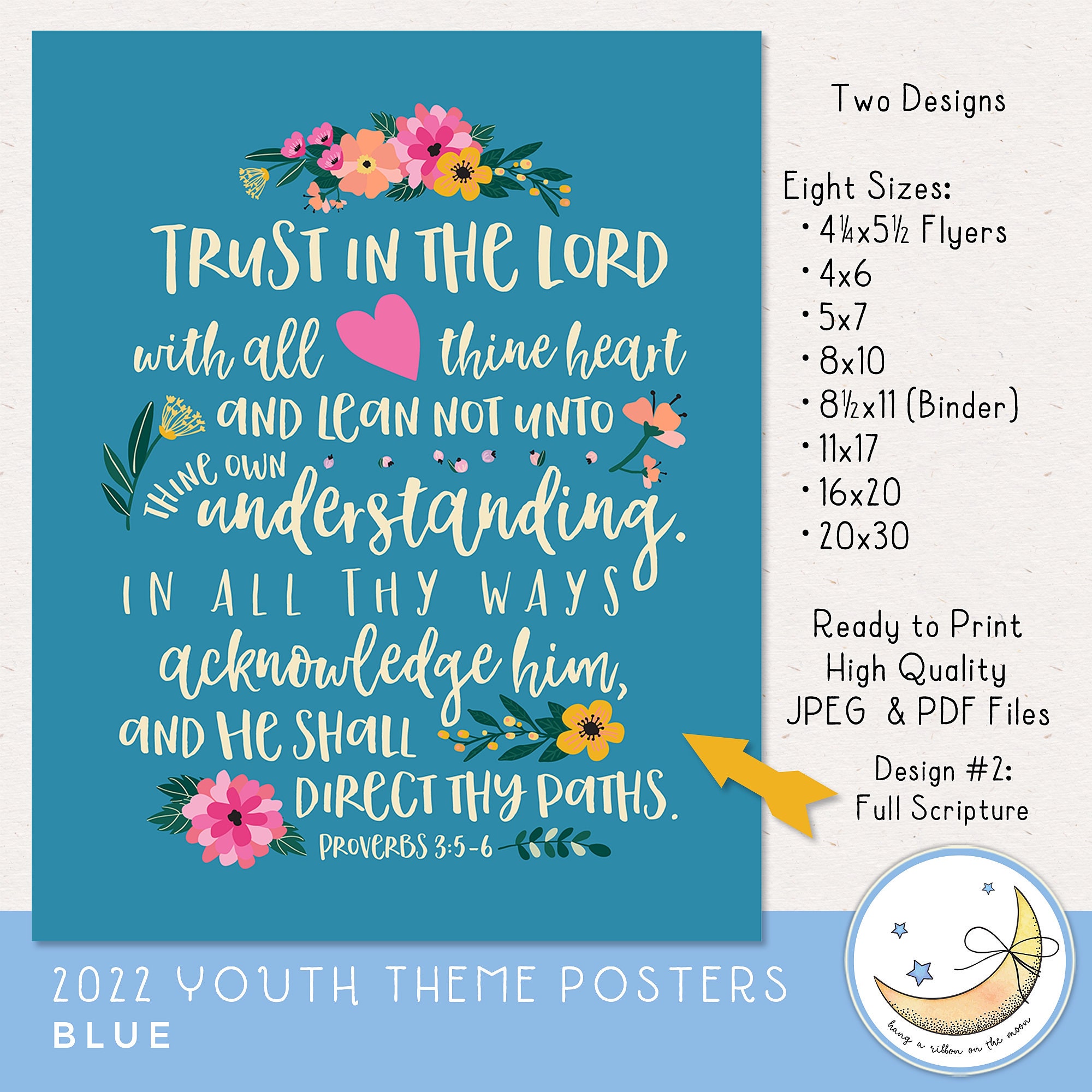 2022 LDS Young Women Youth Theme Trust in the Lord Posters: 8 Sizes ...