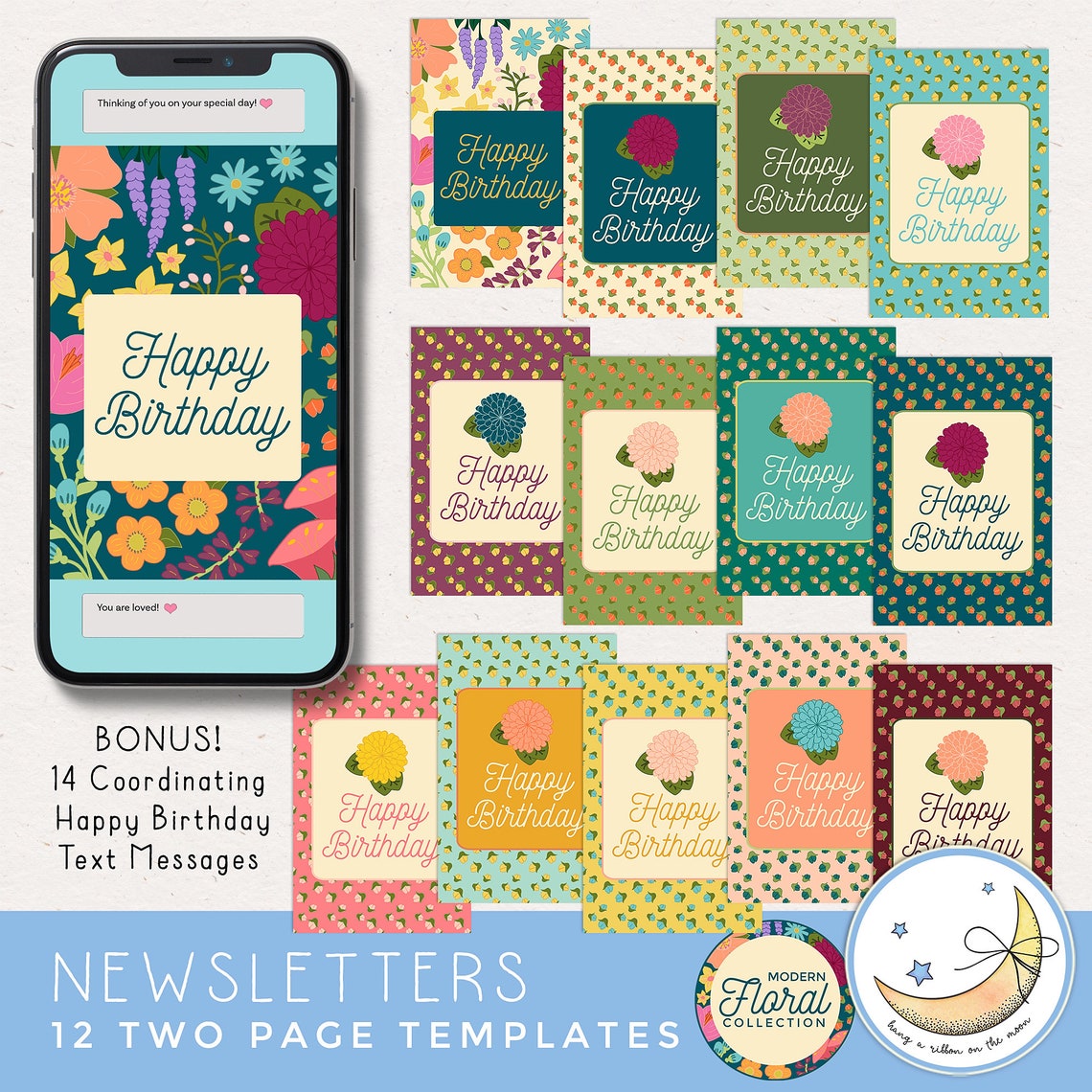 Editable Newsletter Two Page Templates: Adobe Reader PS PSE | Etsy