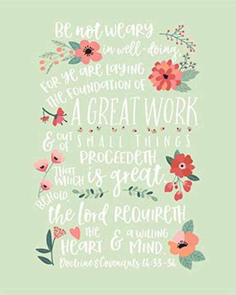 2021 LDS Youth Theme A Great Work Posters: Four Colors, Eight Printable ...