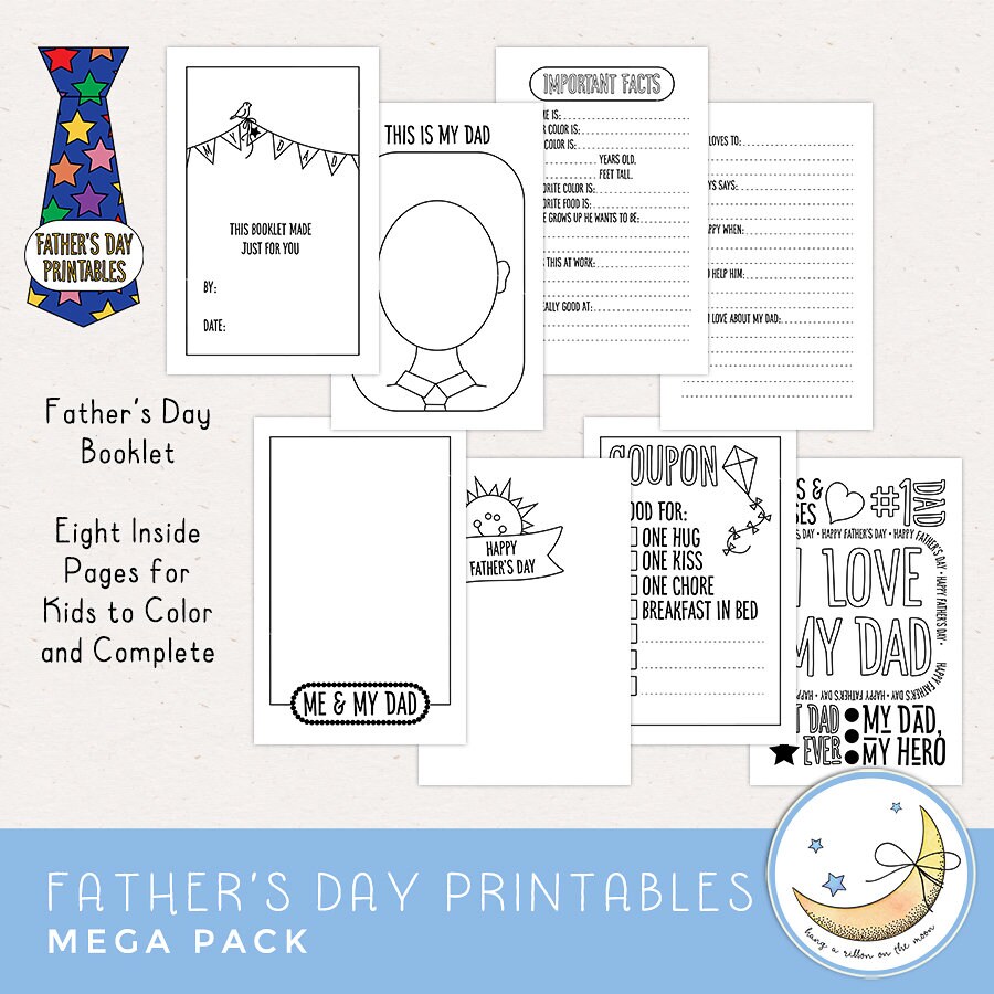 Father's Day Printable Mega Pack: Father's Day Craft, Use for School ...