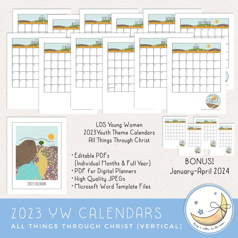 LDS YW Calendar 2023, Youth Theme, Editable PDF, Digital Planners ...
