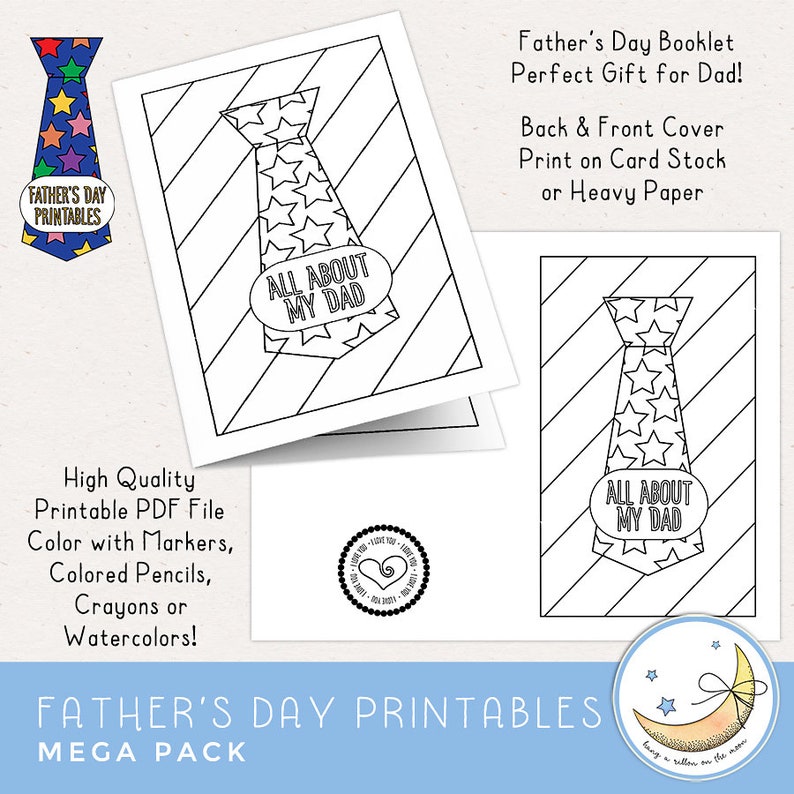 Father's Day Printable Mega Pack: Father's Day Craft, Use for School ...