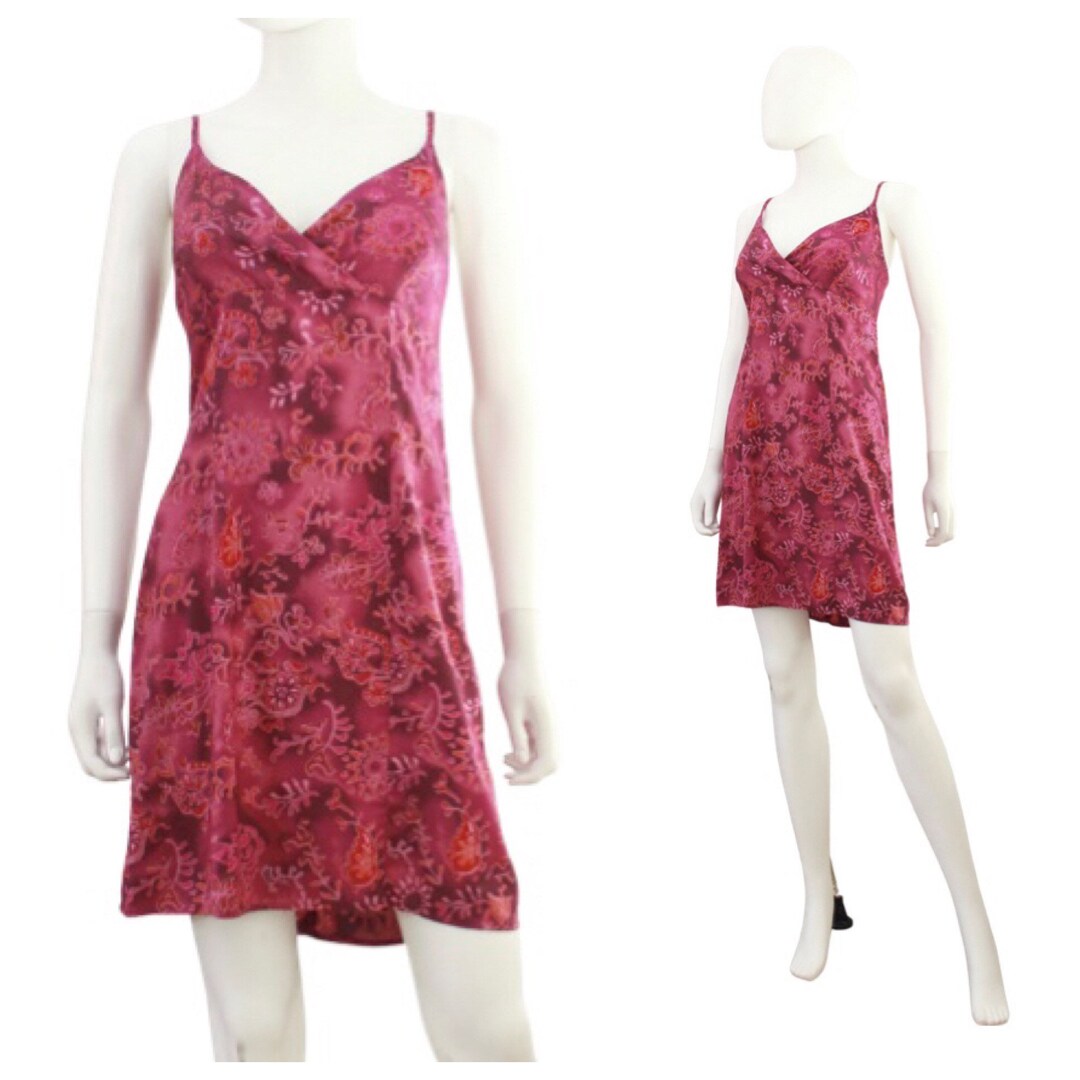 1990s Bold Pink Rayon Sundress 1990s Sundress 1990s Pink Dress Vintage ...