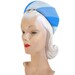 PRISTINE 1960s Shades of Blue Color Block Turban Toque Hat Vintage Blue ...