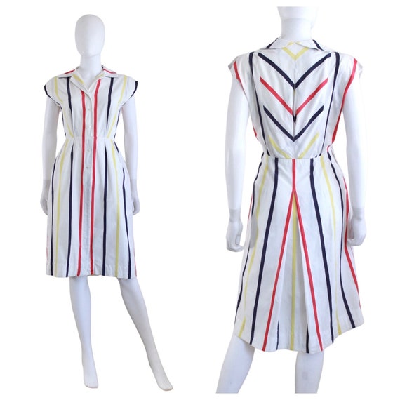 1950s Cotton Stripe Sundress 1950s Sailing Stripe Sundress - Etsy