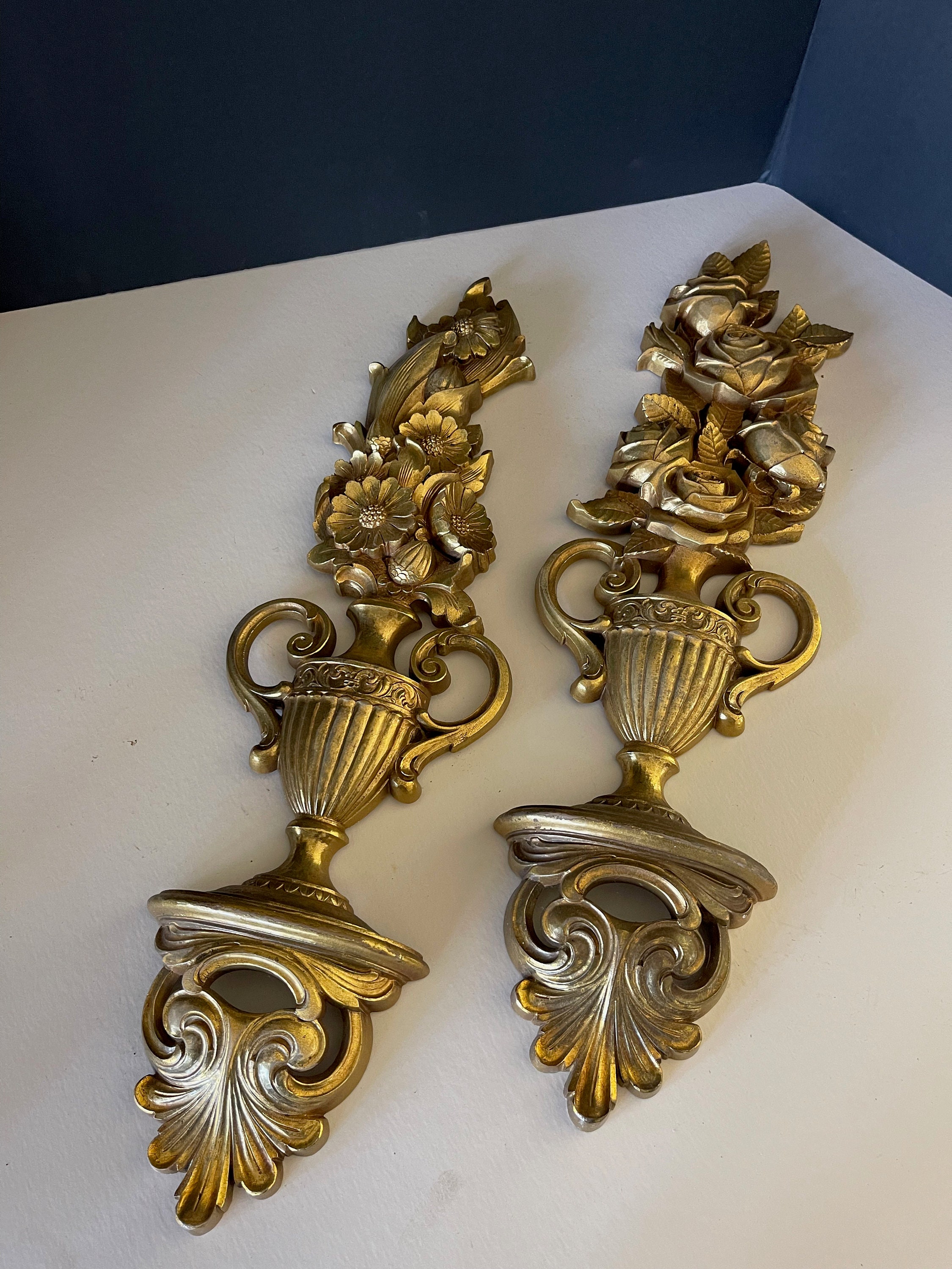 Vintage Hollywood Regency Syroco Gold Wall Decorative Sconces - Etsy