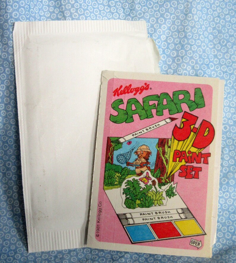 Cereal Prizes, Kellogg's Safari 3-D Paint Set, 1981, Cereal Box Prize ...