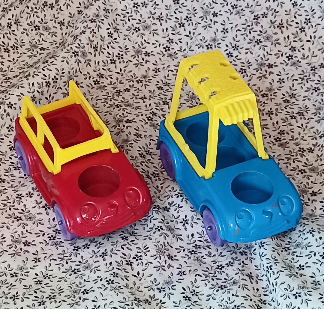 2 Tootsie Cars, Red, Blue, Diecast Metal, Repainted - Etsy