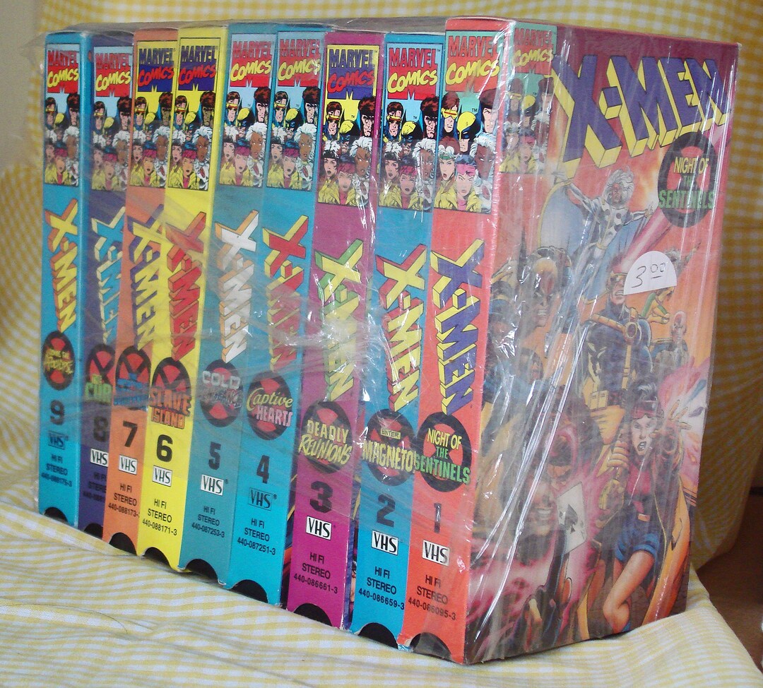Set of 9 VHS Tapes, MARVEL COMICS, Vol 1-9, Hi Fi Stereo, Magneto ...