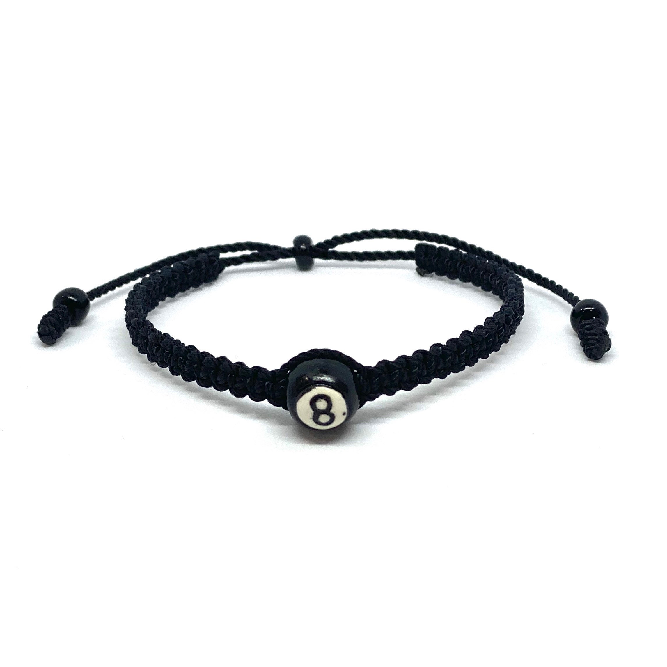 Magic 8 Eight Ball Billiards Pool Handmade Bracelet Snooker Friendship ...