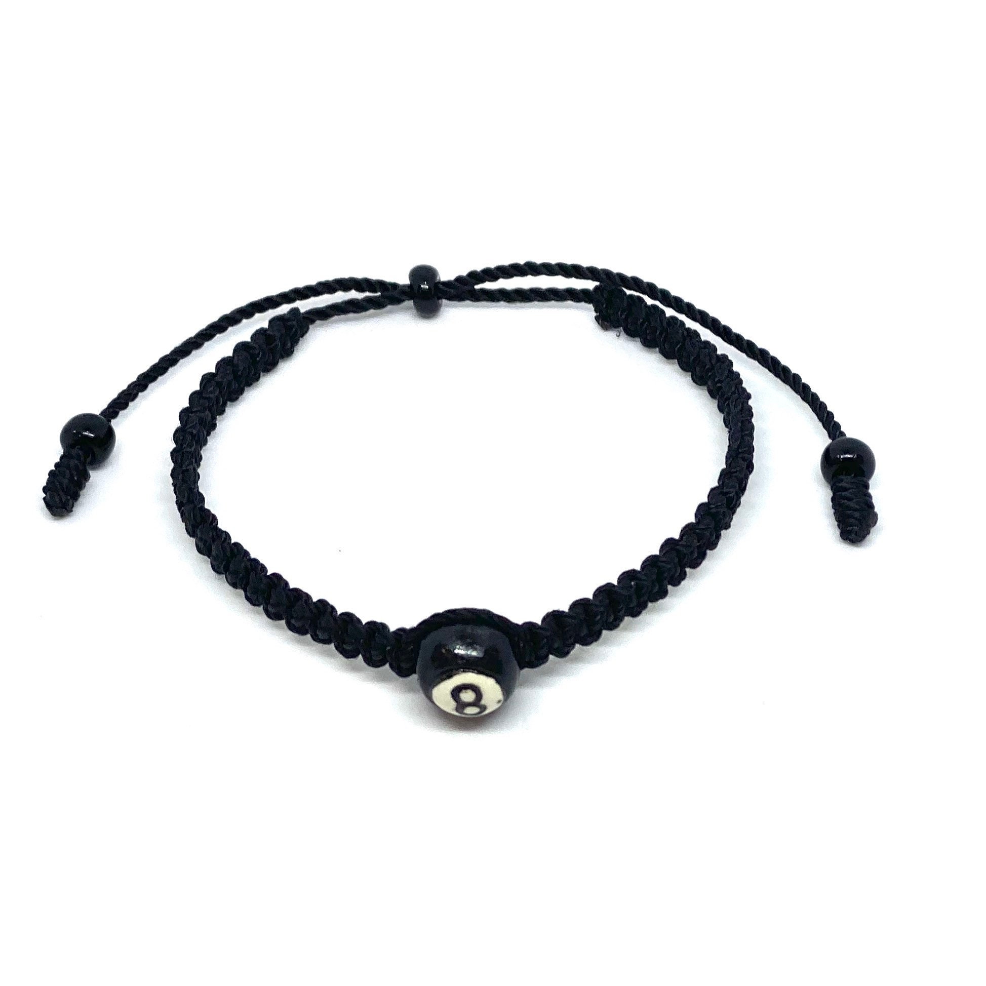 Magic 8 Eight Ball Billiards Pool Handmade Bracelet Snooker Friendship ...