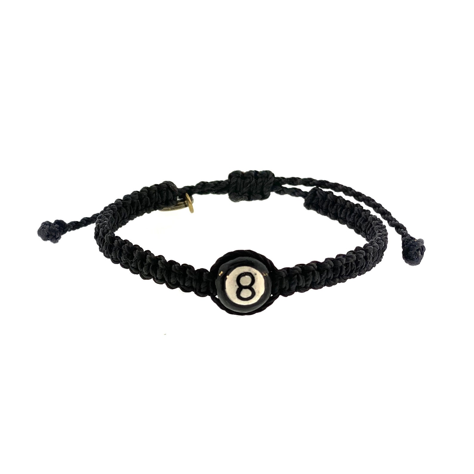 Black Magic 8 Ball Friendship Bracelet Black waxed thread Macrame By ...