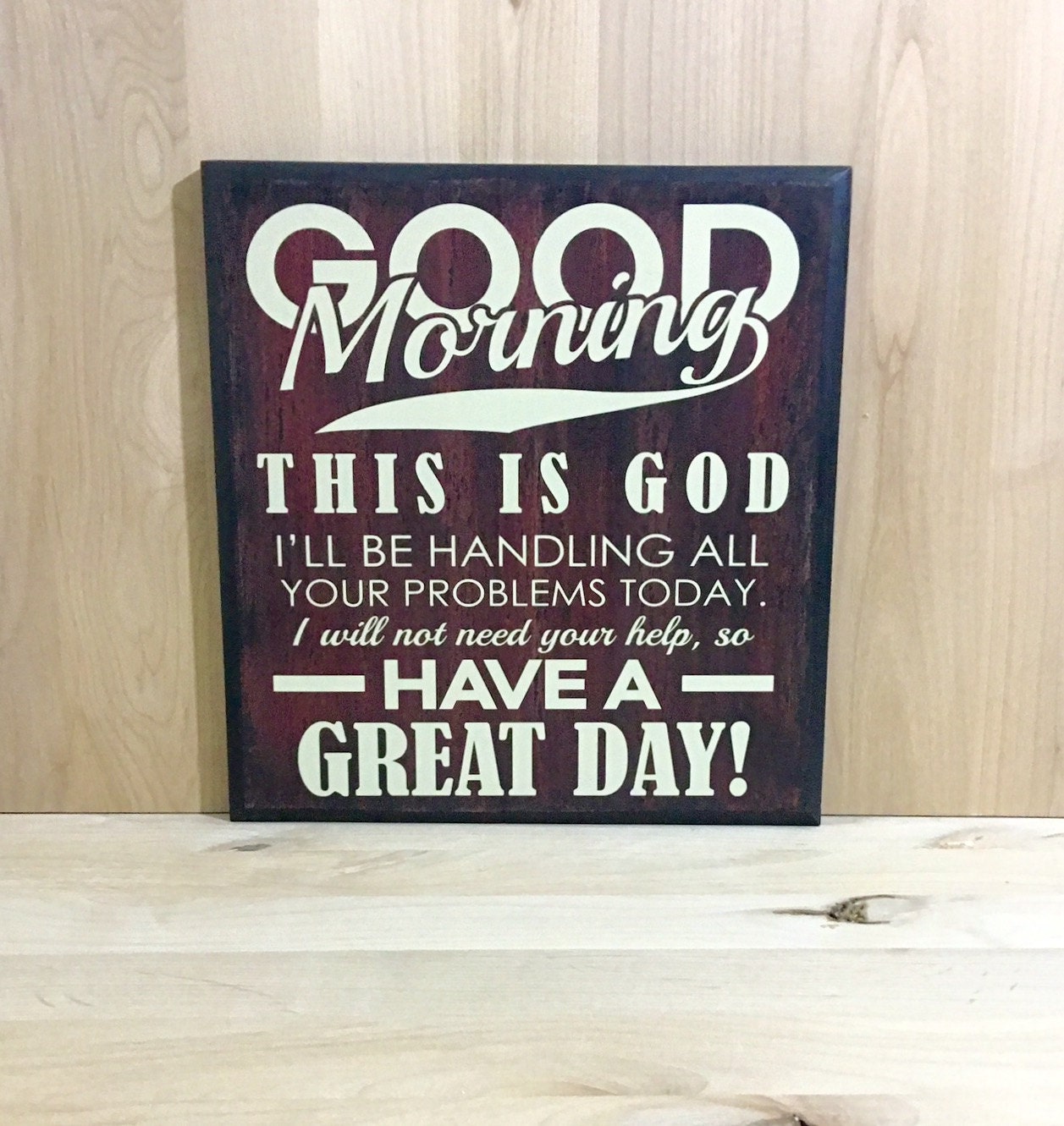 Good Morning This is God Religious Wall Art Wood Sign With - Etsy