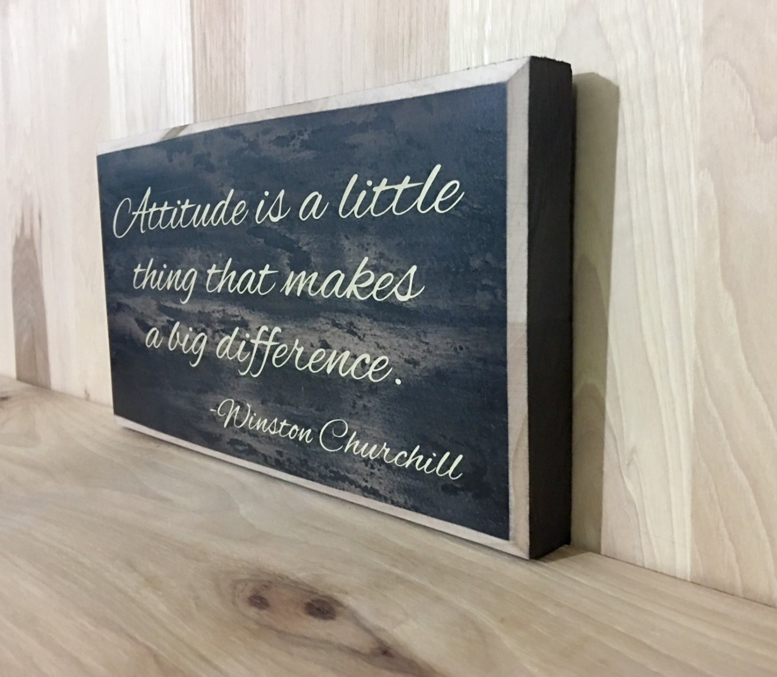 Winston Churchill Wood Sign Quote, Attitude Sign, Wooden Custom Sign ...