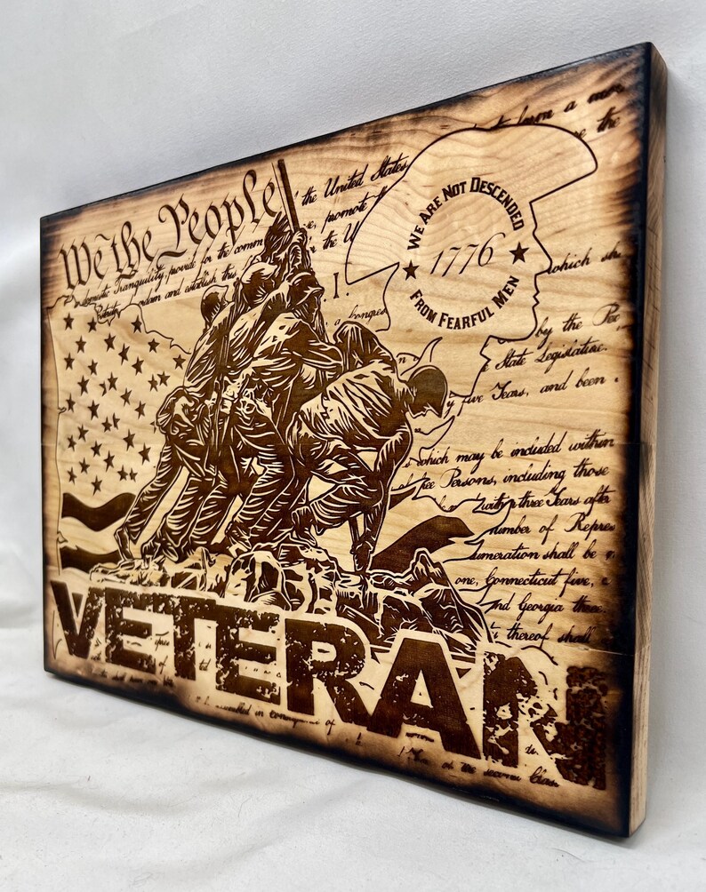 Veteran Wood Sign, Military, Veteran’s Day, Patriotic, Laser Engraved ...