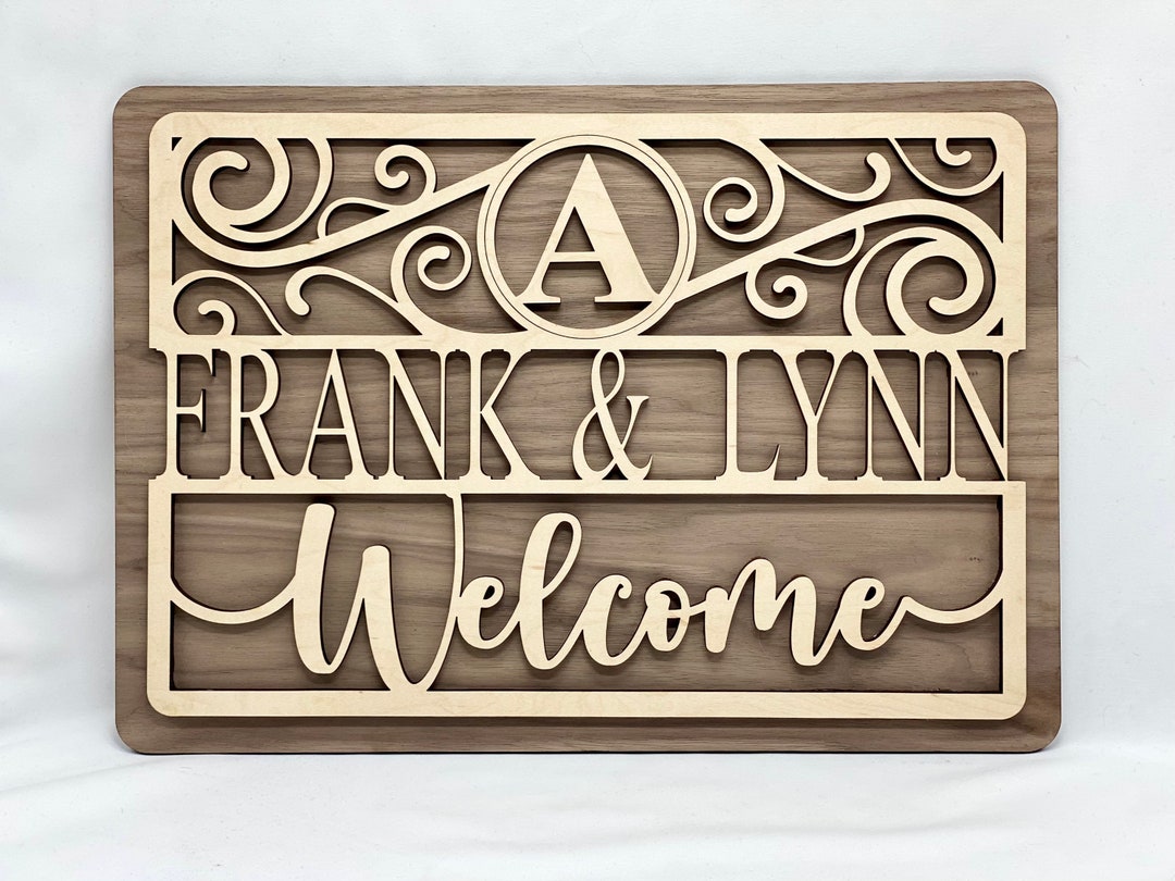 Personalized Welcome Wood Sign, Personalized Family Wood Sign Home ...