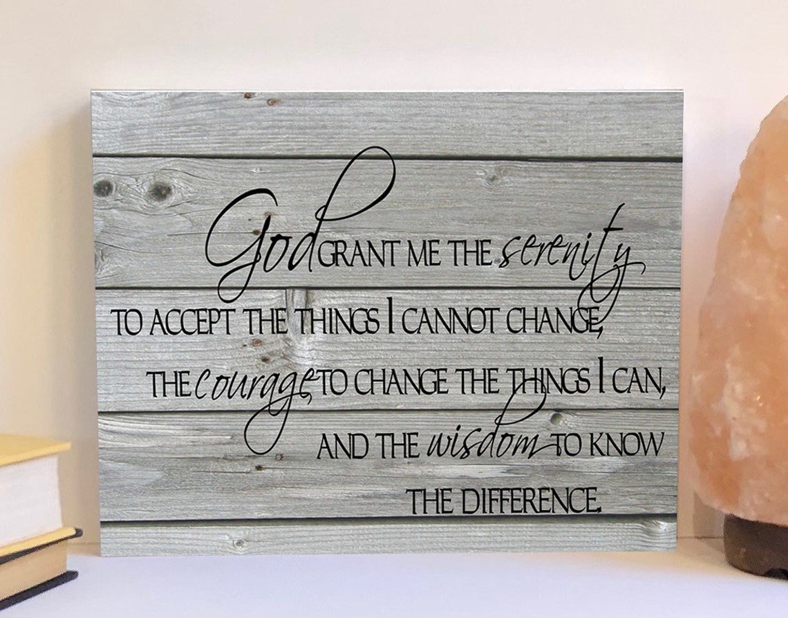 Serenity Prayer Wood Sign, Christian Sign, Religious Wood Sign With ...