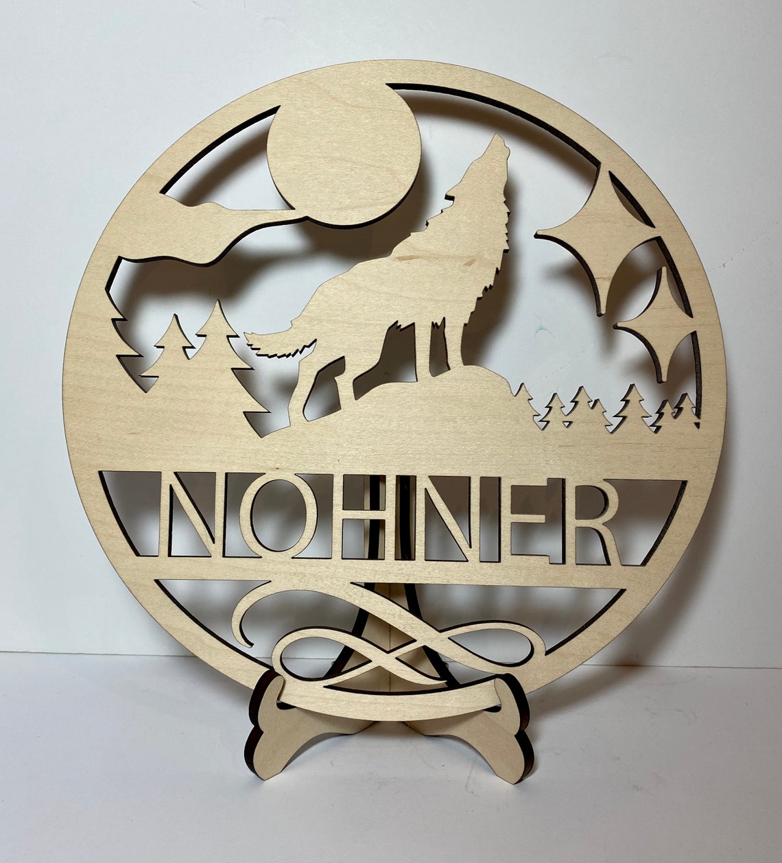 Personalized Wolf Sign, Personalized Wood Sign Home Decor, Customized ...