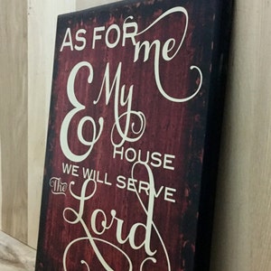 As for Me and My House, Wood Sign Scripture, Christian Wall Art ...