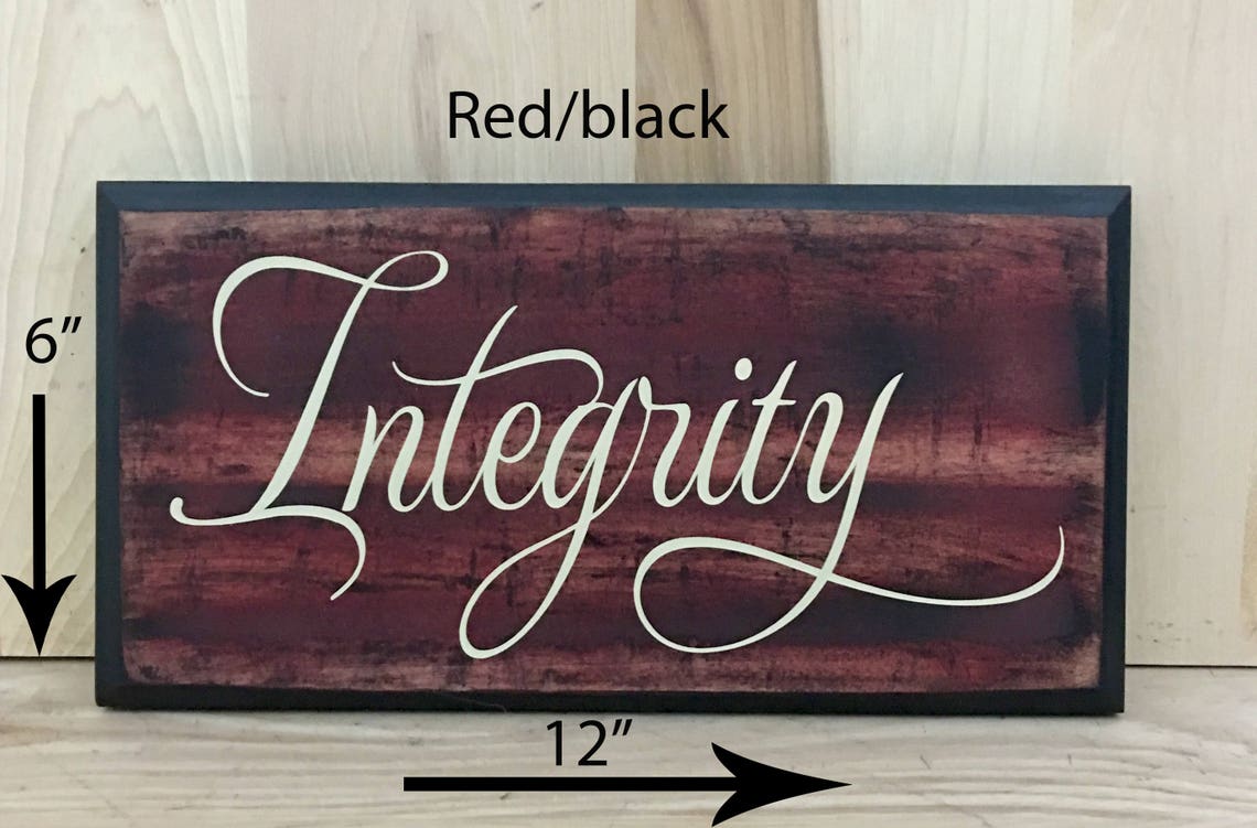 Integrity Wood Sign Gift for Her Life Lesson Wall Decor - Etsy