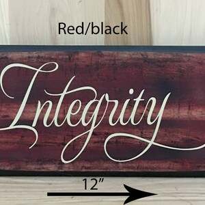 Integrity Wood Sign, Gift for Her, Life Lesson Wall Decor, Positive ...