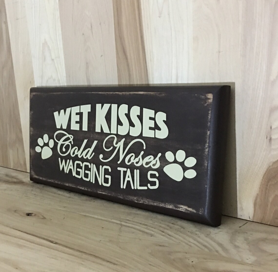 Dog Sign, Wet Kisses Custom Wood Sign, Cold Noses Wall Art, Gift for ...