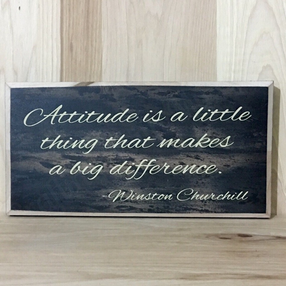 Winston Churchill Wood Sign Quote, Attitude Sign, Wooden Custom Sign ...