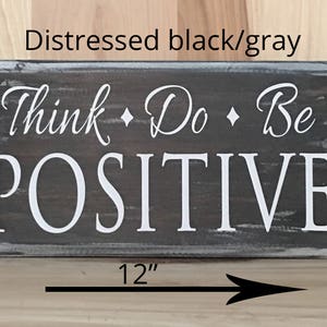 Think Positive Wood Sign With Saying, Inspirational Quote, Positive ...