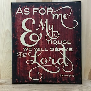 As for Me and My House, Wood Sign Scripture, Christian Wall Art ...