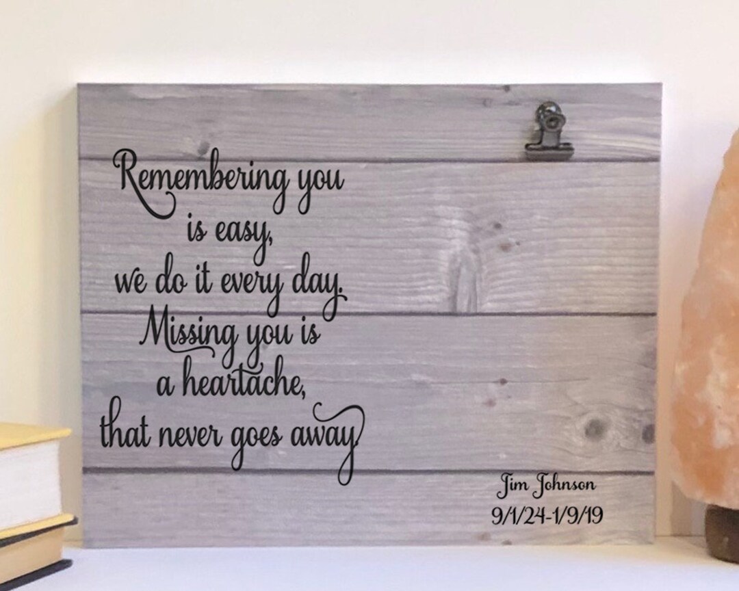 Remembering You is Easy Wood Sign, Personalized Memorial Sign, Memorial ...