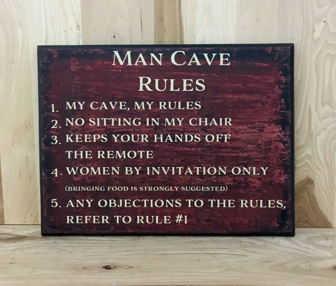 Man Cave Rules Sign, Gift for Dad, Father's Day Gift, Gift for Husband ...
