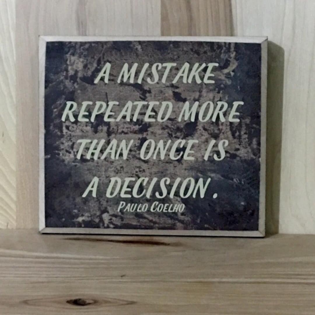 A Mistake Wood Sign, Life Lesson Wall Decor, Positive Quotes ...