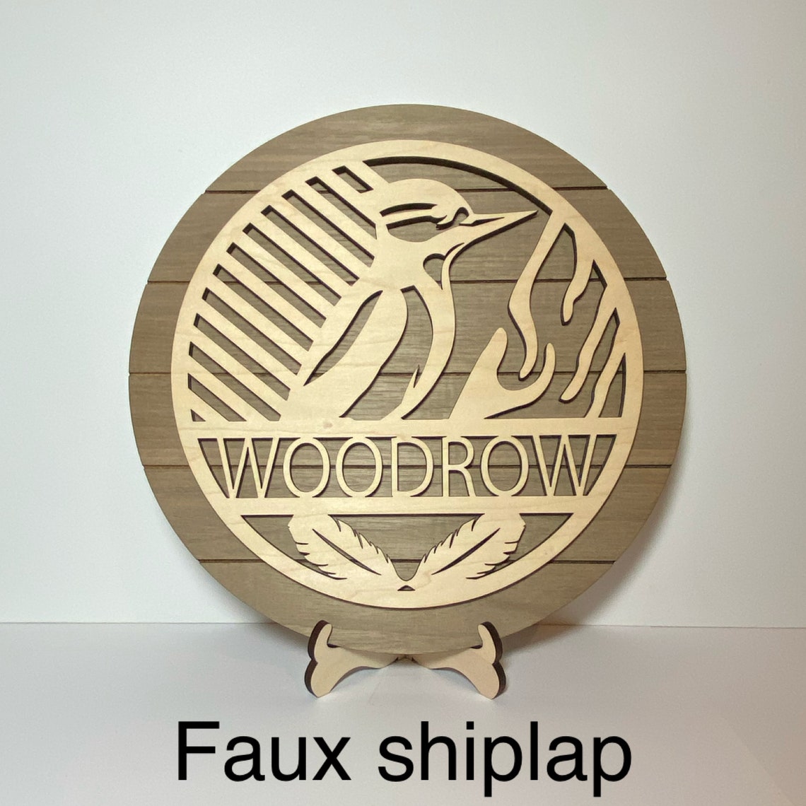 Personalized Woodpecker Sign, Personalized Wood Sign Home Decor, Family ...