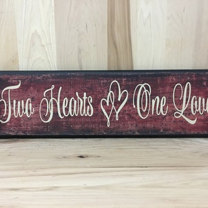 Two Hearts Wood Sign, Wedding Sign, Love Sign, Wedding Gift ...