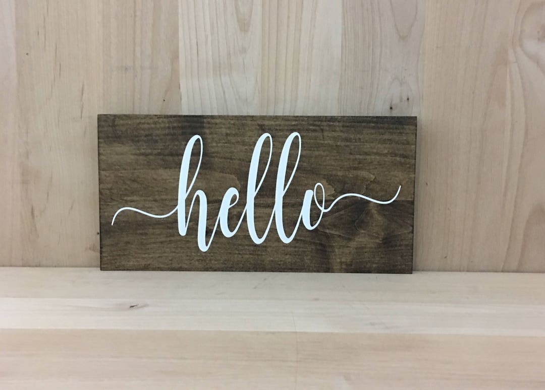 Hello Wood Sign, Hello Wall Decor, Hello Home Decor Wall Art, Hello ...