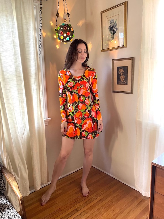 70s floral mini dress - Gem