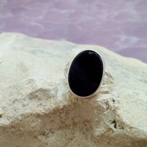 Silver Onyx Statement Ring, Oval Onyx Ring, Bold Ring, Black Ring, Sterling Silver 925,gemstone ...