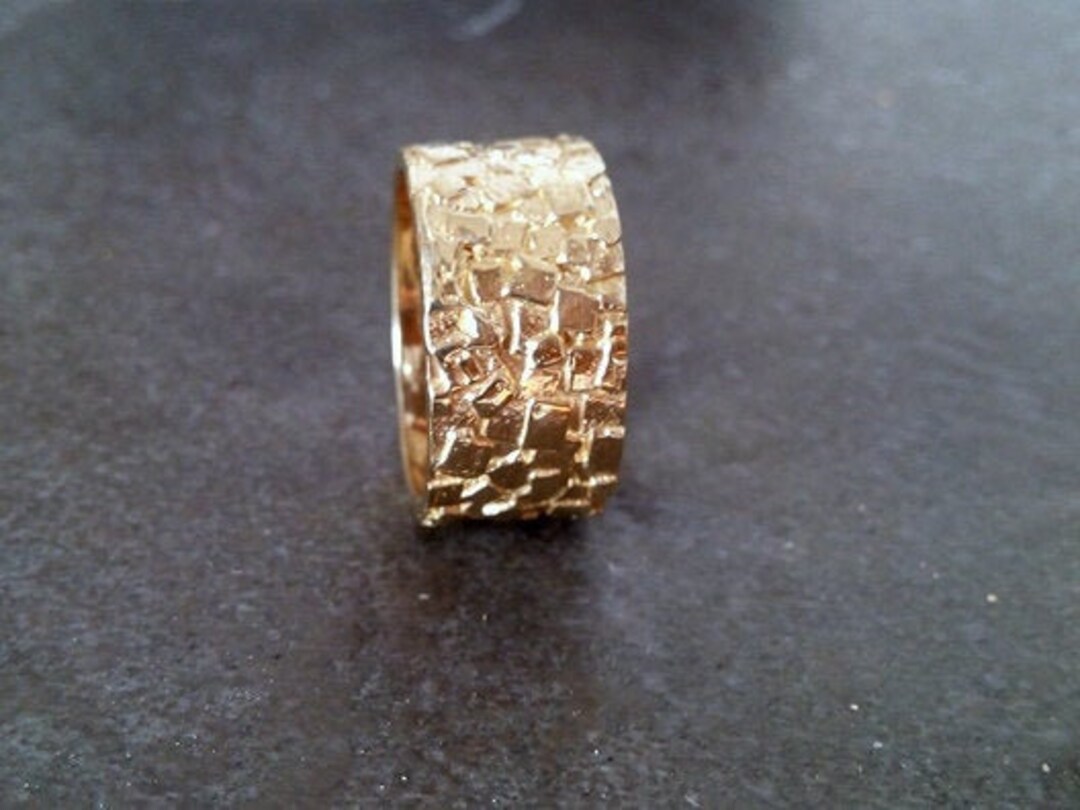 Texture Ring, Unique Ring, Men's Ring, Wedding Band, Wide Ring ...