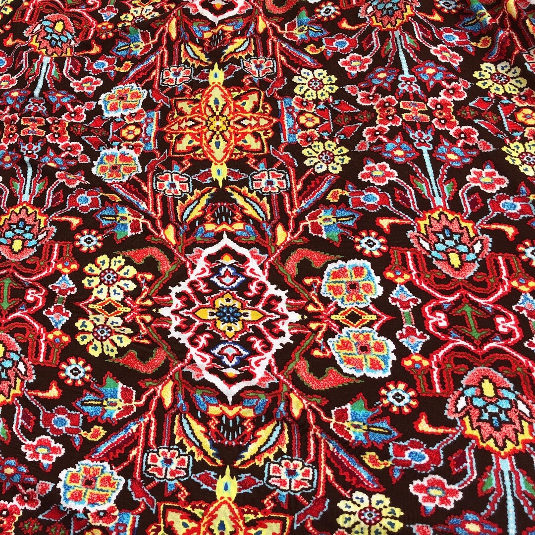 60 Rayon & Spandex Stretch Persian Rug Design Multicolor Red Floral ...