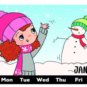 Printable Calendars, Undated Printable Kids Calendars, Watercolor ...